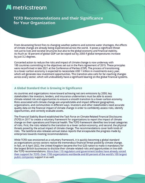 TCFD Recommendations and their Significance: Article